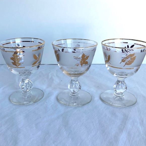 Libbey | Dining | Vintage Libbey Golden Foliage Bar Glasses Set Of 3 ...